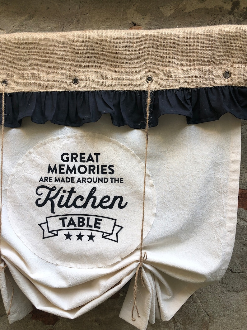 Black Ruffle Kitchen Modern Farmhouse Valance Natural Burlap - Etsy