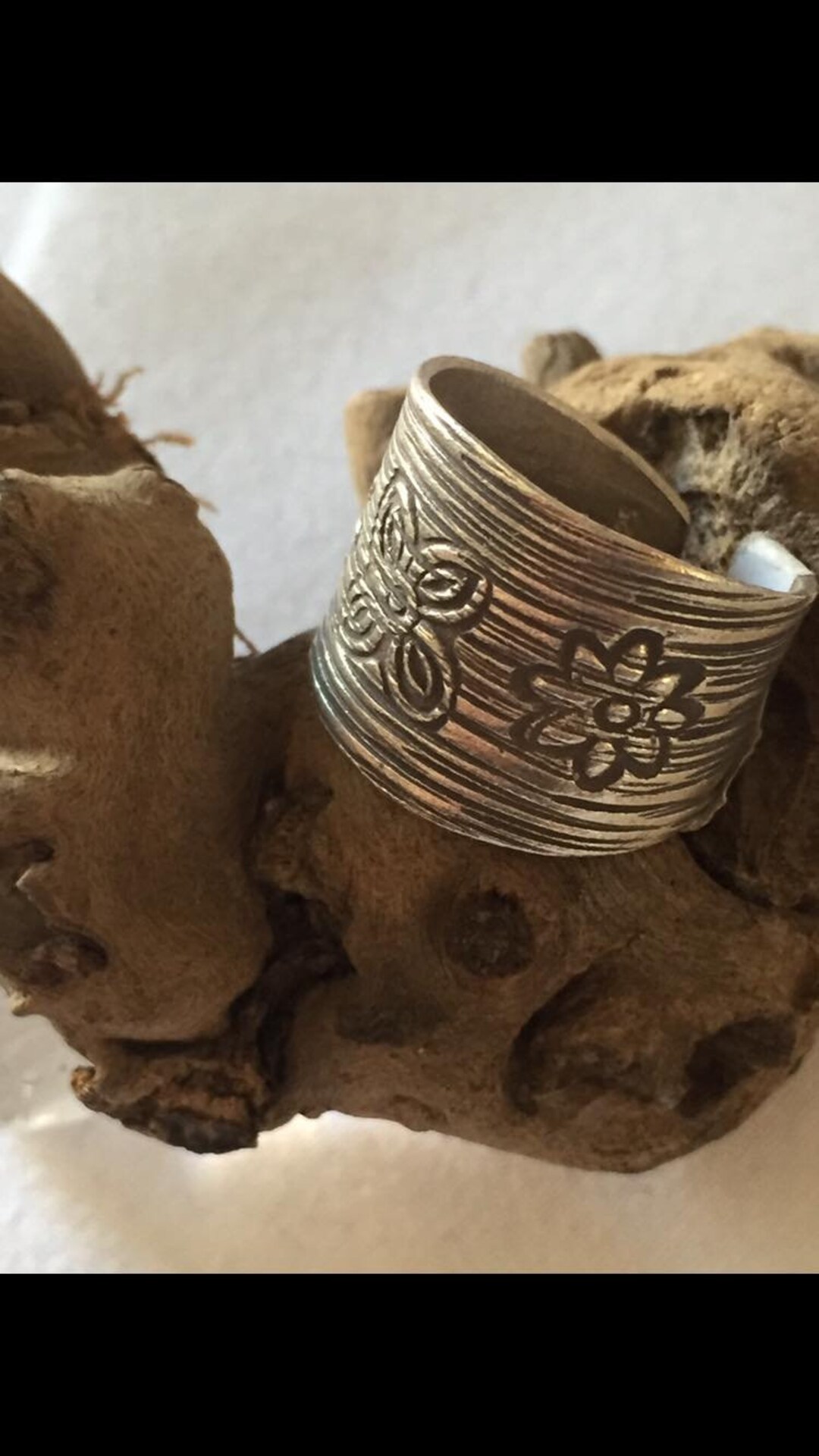 Folk Art Style Hill Tribe Ring Crafted From 925 Sterling Silver Open ...