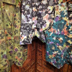 Celestial Sun Moon Stars Planets Fabric Patchwork Tie Dye Unisex ...