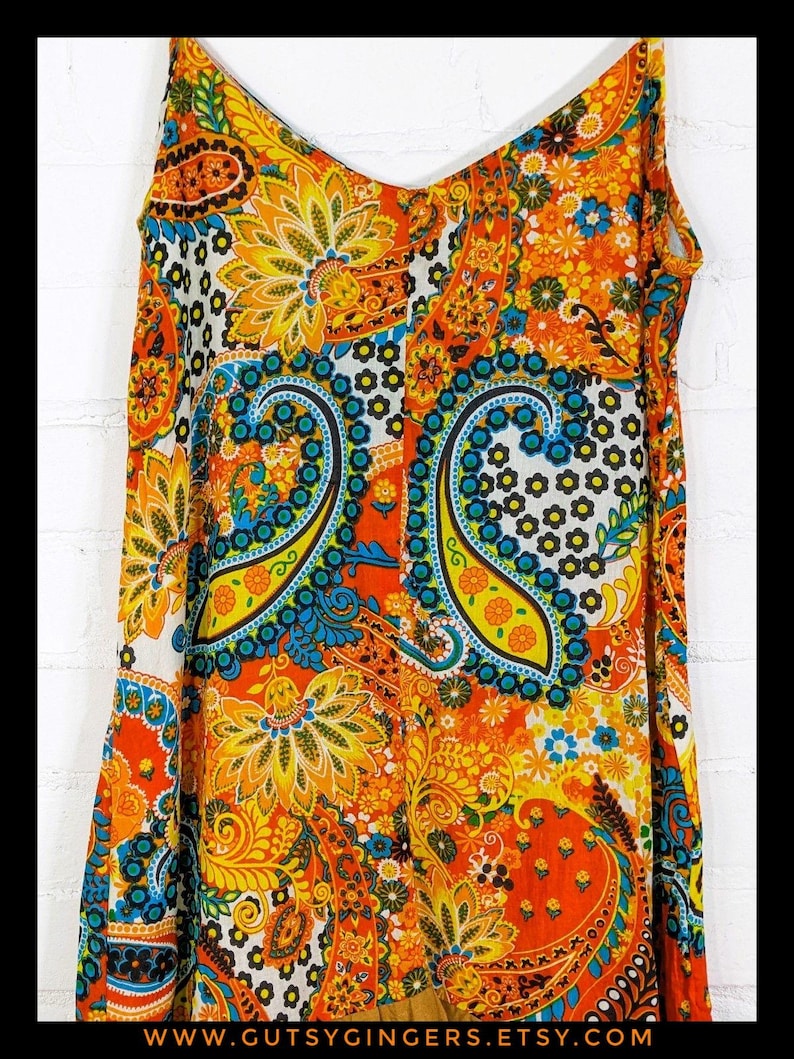 Paisley Mehndi Pattern Boho Sun Goddess Strappy Dress Slip Vest Singlet ...