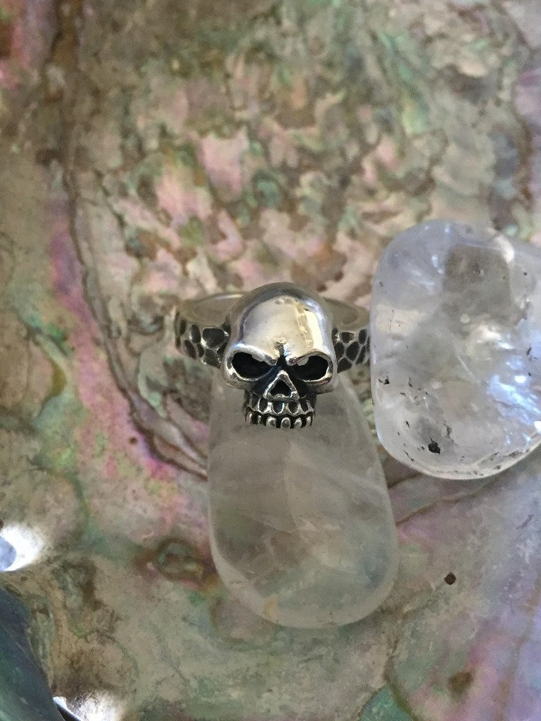 Gothic Biker Tattoo Skull 925 Sterling Silver Finger Ring Thumb Ring ...