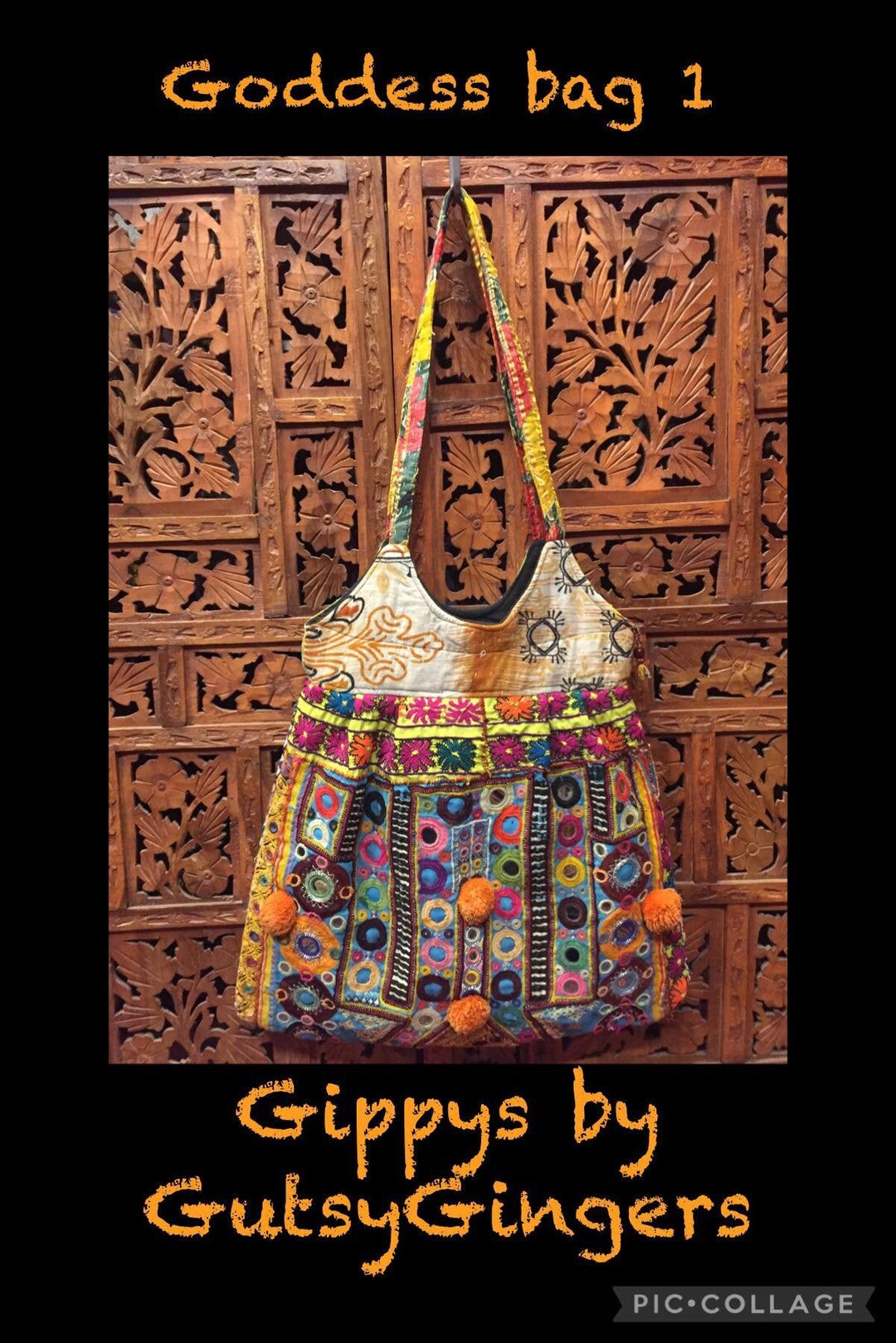 Deluxe Goddess Antique Mirrored Embellished Bohemian Hippy Shoulder Bag ...