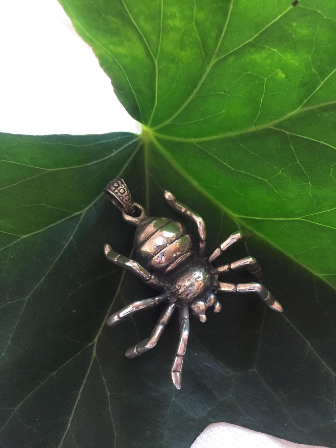 Large 3D Gothic Spider Pendant Solid 925 Sterling Silver Realistic ...