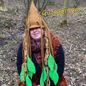 Handmade Felt Tree of Life Spirit Leaf Vine Forest Imp Woodland Fae Hat ...