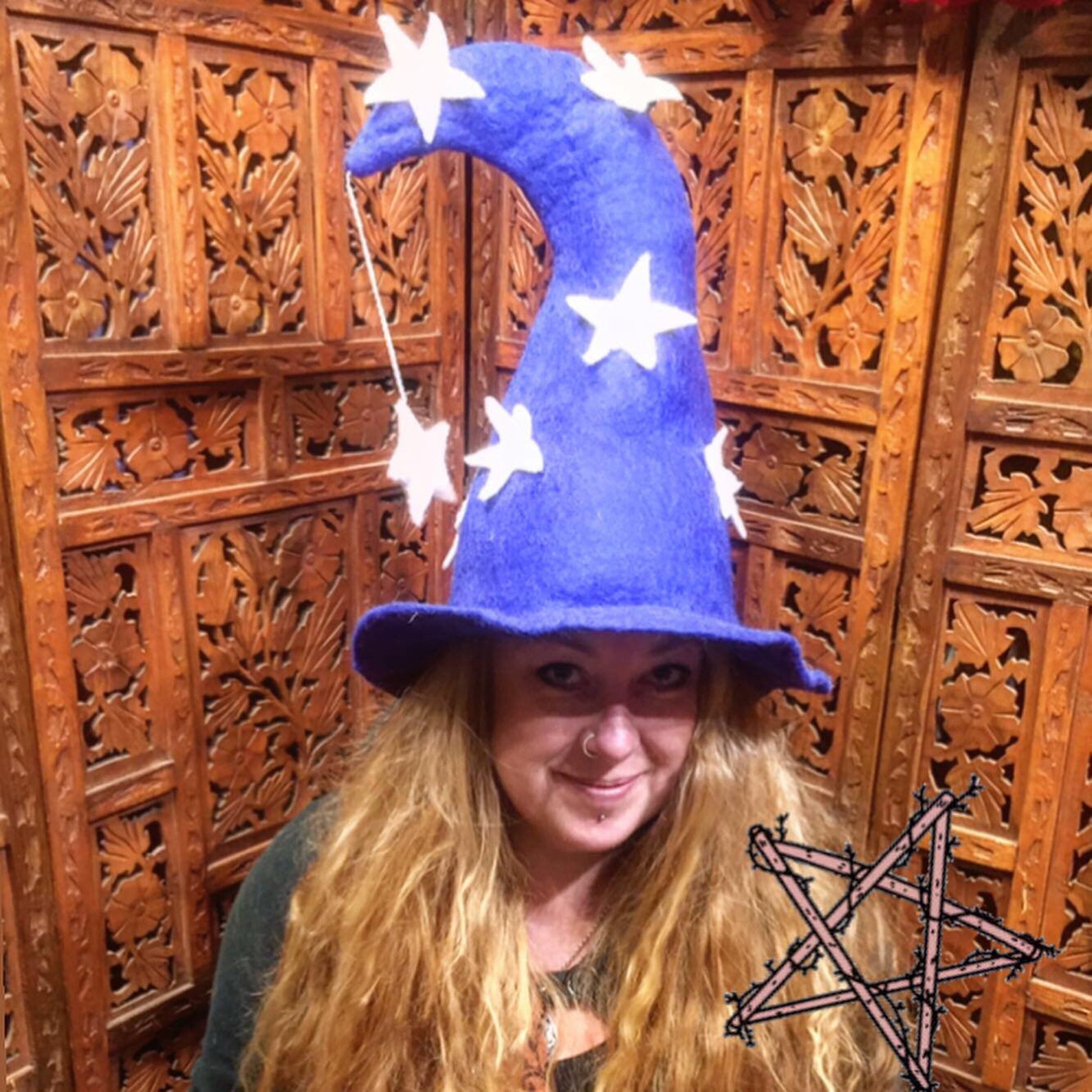 Hippy Trippy Felted Moonlight Wizard Hat , Handmade/fairtrade Unisex ...