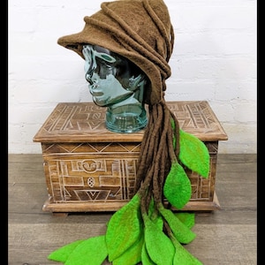 Handmade Felt Tree of Life Spirit Leaf Vine Forest Imp Woodland Fae Hat ...