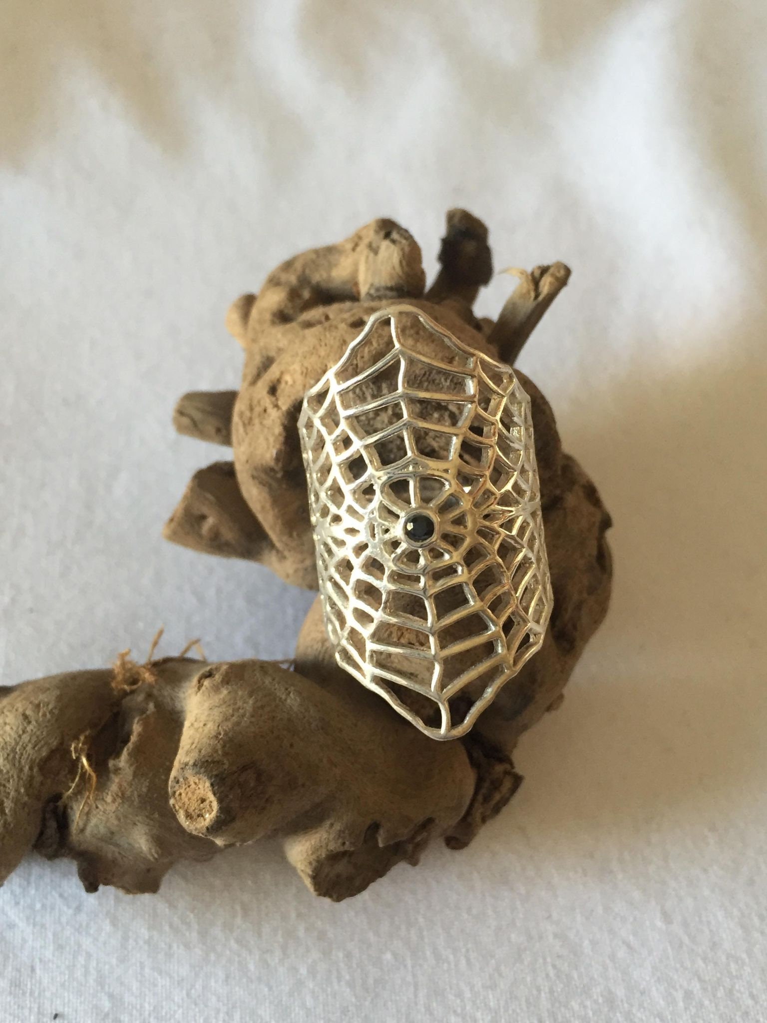 Goth Gothic Punk Vampire Cobweb Spider Web 925 Sterling Silver | Etsy