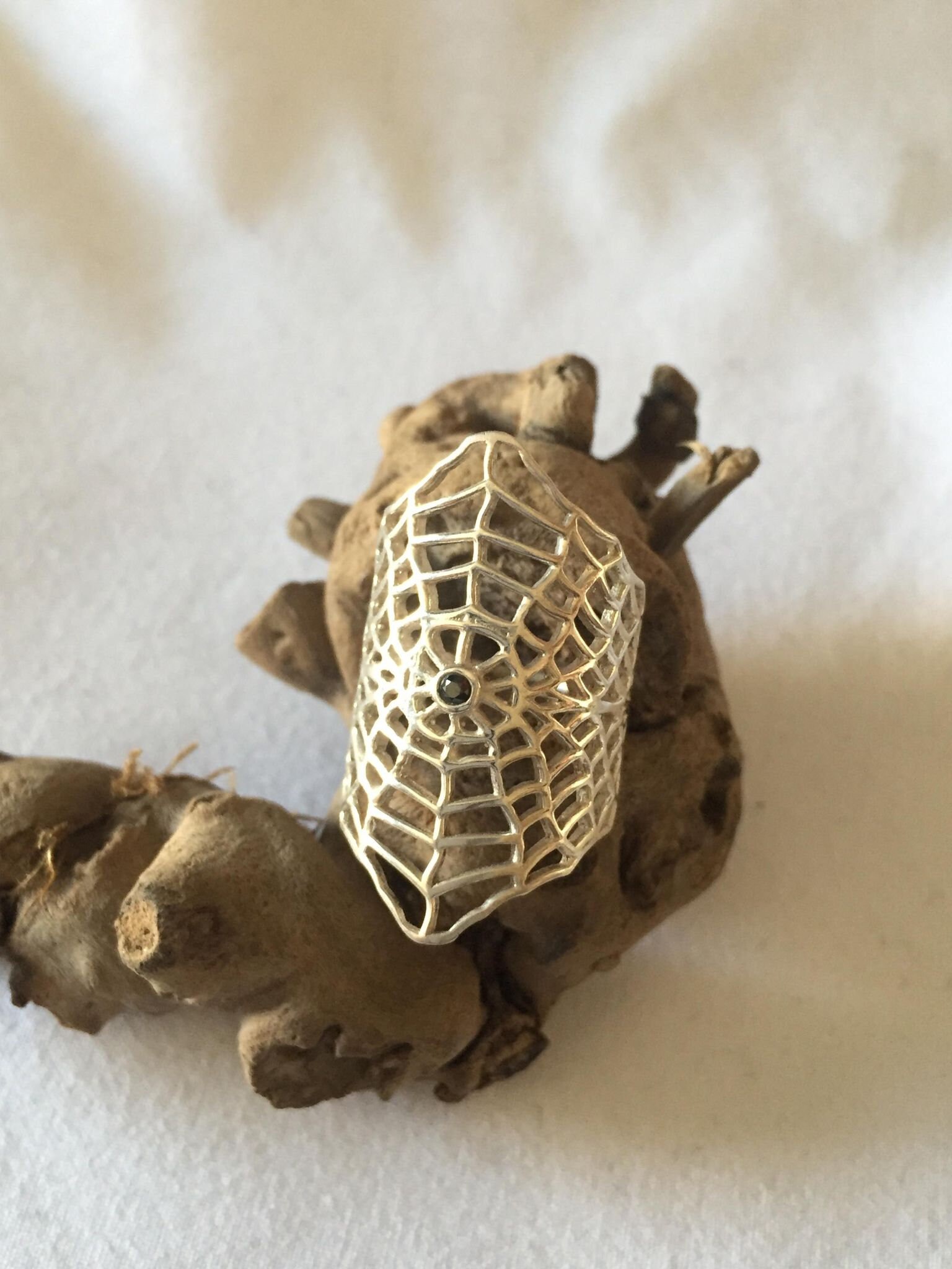 Goth Gothic Punk Vampire Cobweb Spider Web 925 Sterling Silver | Etsy