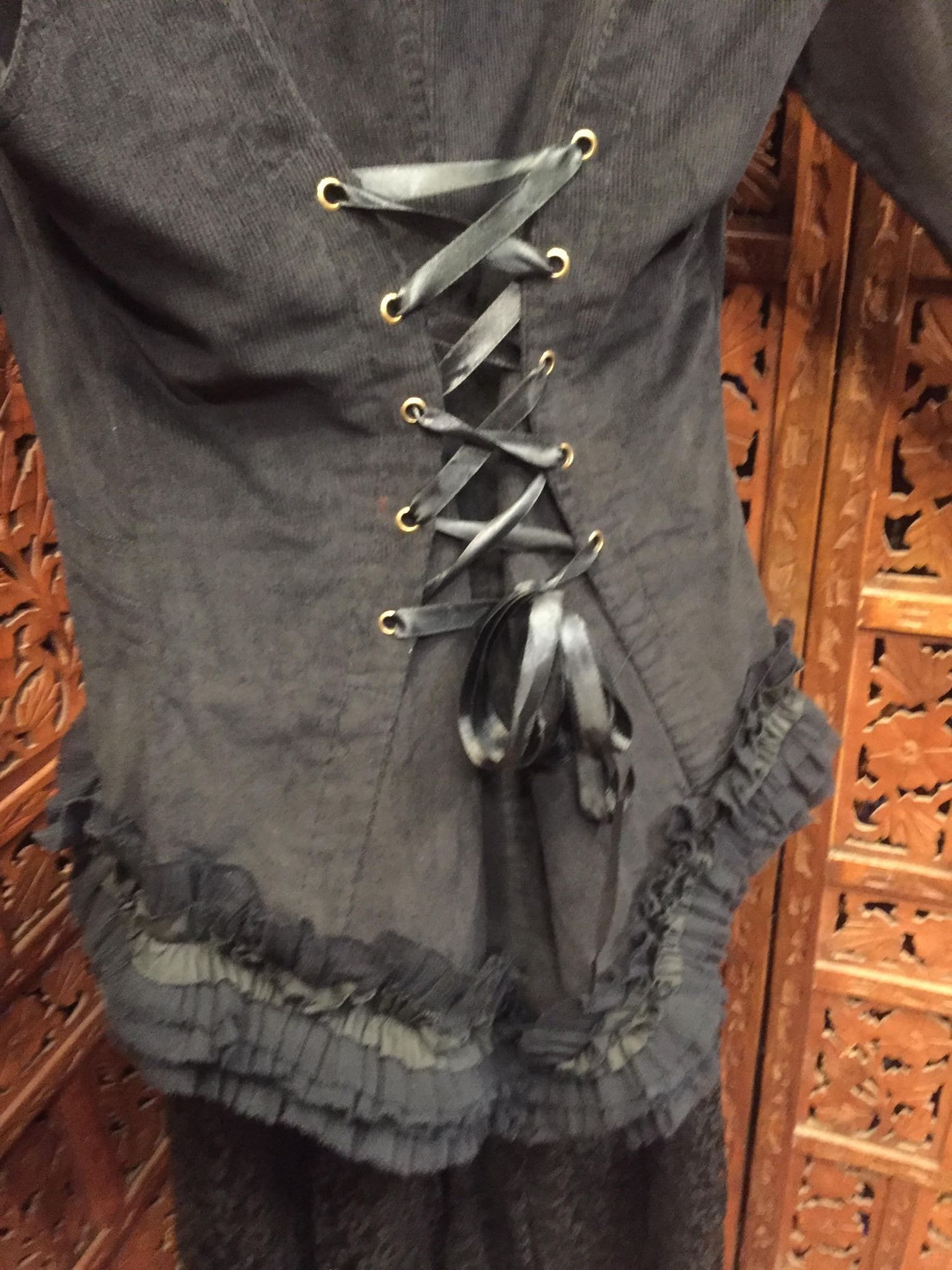 Gippys Goth Ruffled Corset Backed Ladies Lace Trimmed Military Style ...