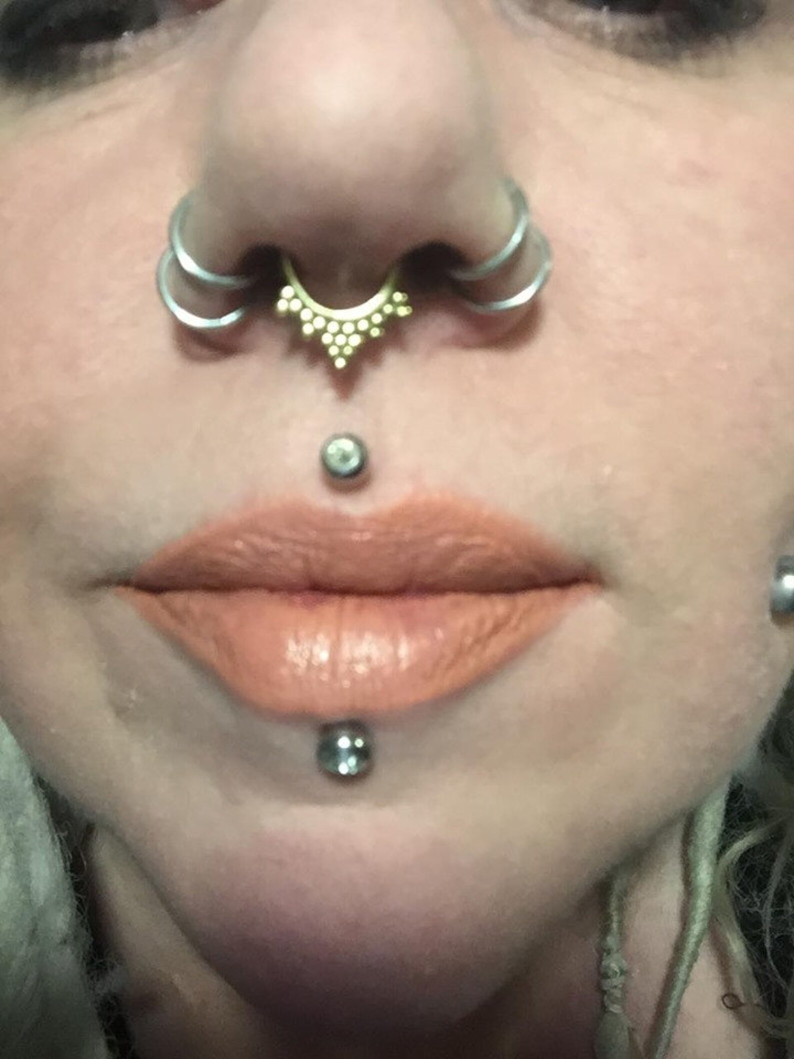 No 4 Brass Tribal Style Illusion Body Piercing Ring for Septum - Etsy