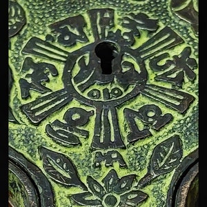 Heavy Antique Brass Padlock Buddha Skull Deity Heavy Duty Lock ...