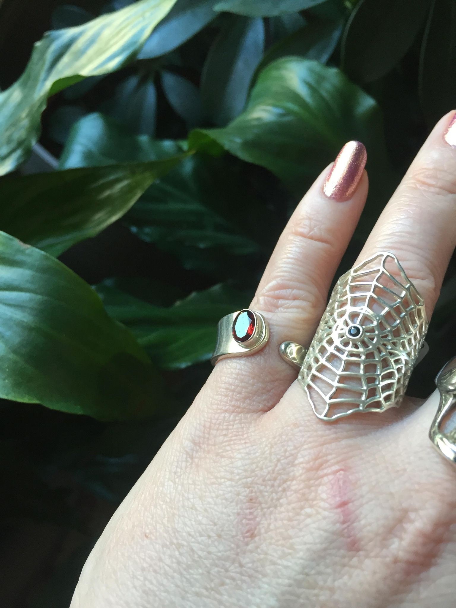 Goth Gothic Punk Vampire Cobweb Spider Web 925 Sterling Silver | Etsy