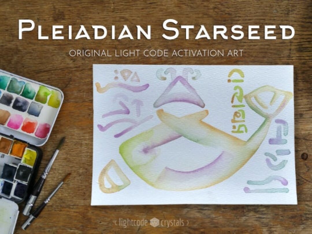 Pleiadian Art ORIGINAL Watercolor Light Language Pleiadian Starseed ...