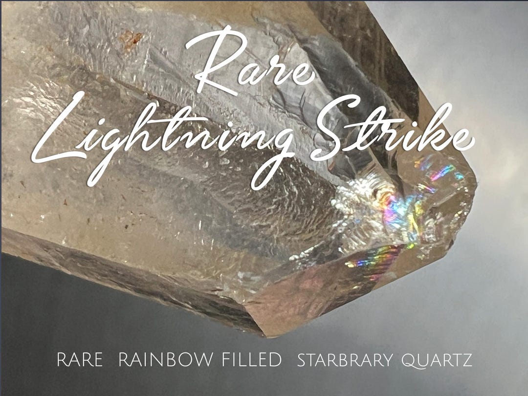 RARE Lightning Strike Starbrary Quartz Crystal With Portal. Rainbow ...