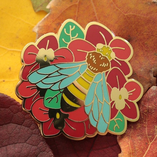 Botanical Bug Enamel Pin Beetle | Etsy