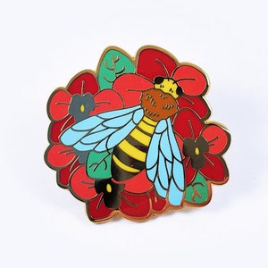 Botanical Bug Enamel Pin Honeybee - Etsy
