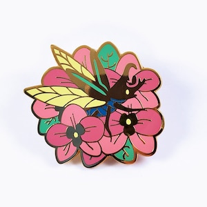 Botanical Bug Enamel Pin Beetle - Etsy