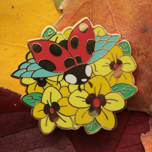 Botanical Bug Enamel Pin Beetle | Etsy