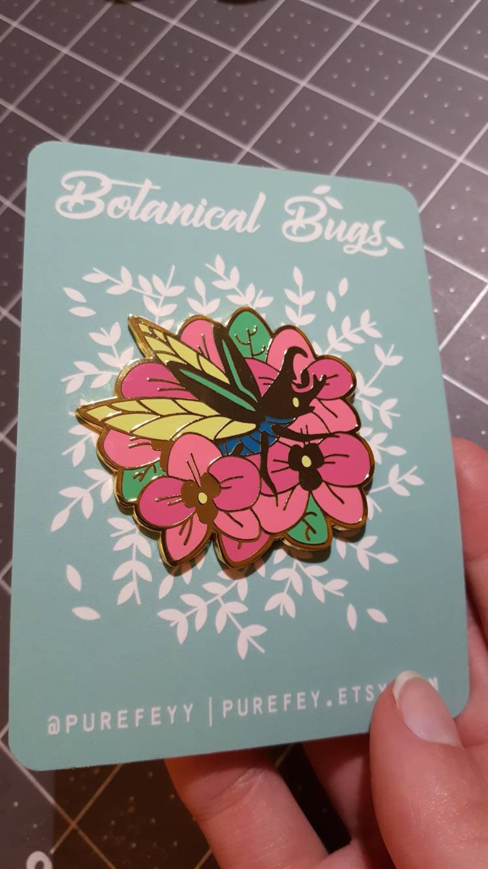 Botanical Bug Enamel Pin Beetle | Etsy