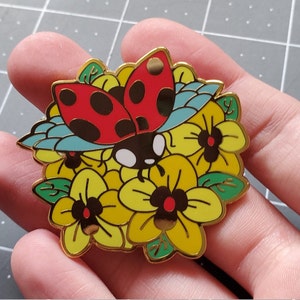 Botanical Bug Enamel Pin Ladybug - Etsy