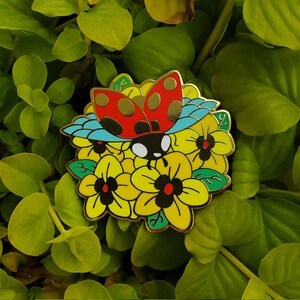 Botanical Bug Enamel Pin Ladybug - Etsy