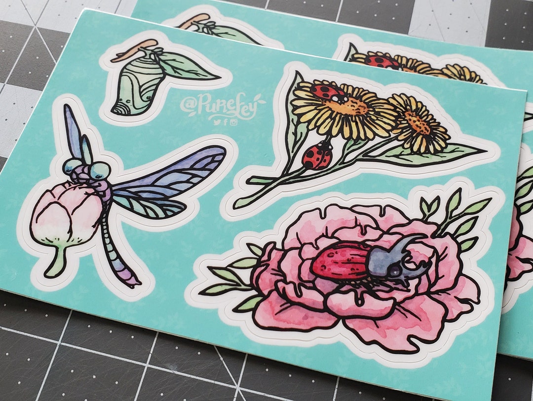 Botanical Bug Sticker Sheet - Etsy