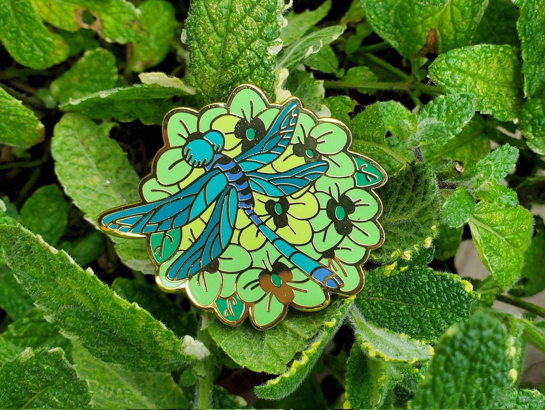 Botanical Bug Enamel Pin Dragonfly | Etsy