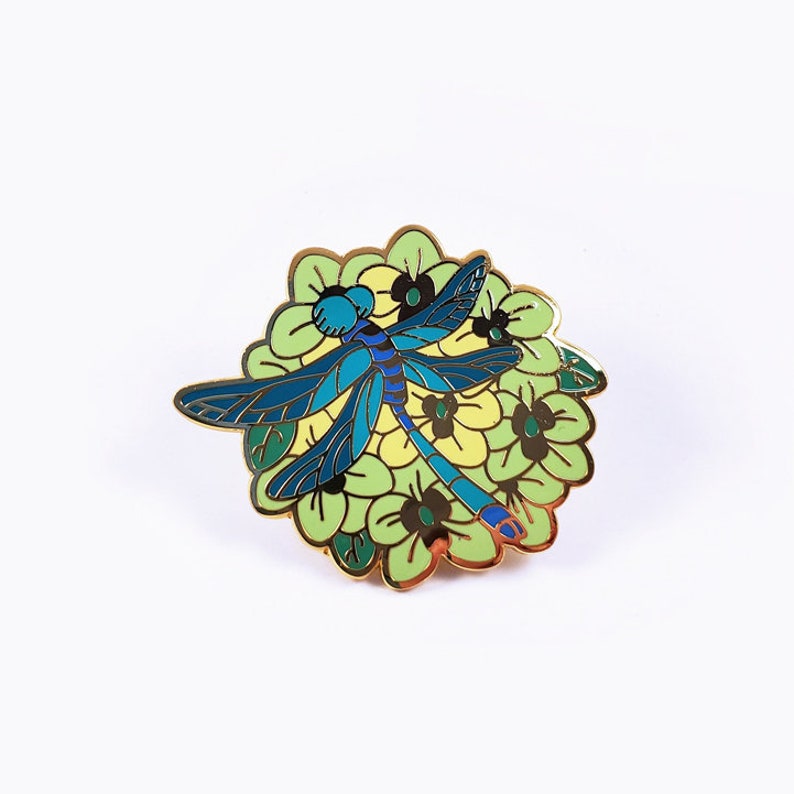 Botanical Bug Enamel Pin Dragonfly - Etsy