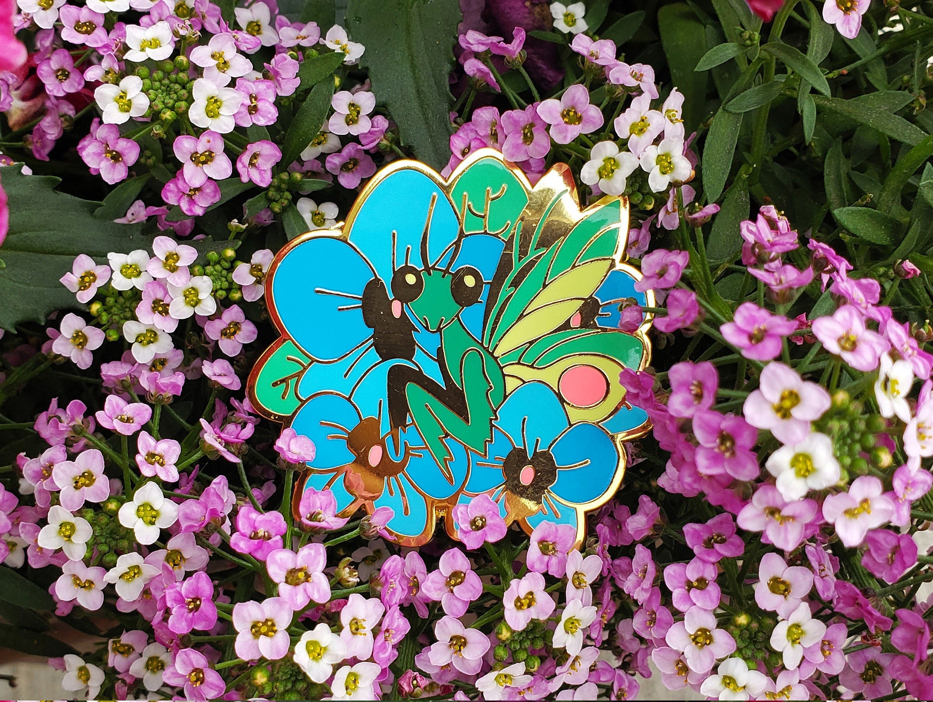 Botanical Bug Enamel Pin Praying Mantis | Etsy