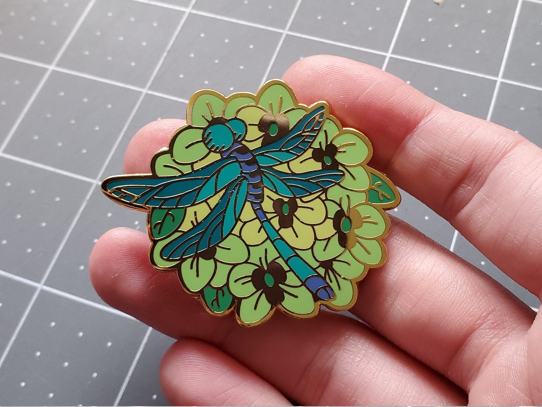 Botanical Bug Enamel Pin Dragonfly | Etsy