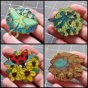 Botanical Bug Enamel Pin Set of 4 online Exclusive Pricing - Etsy