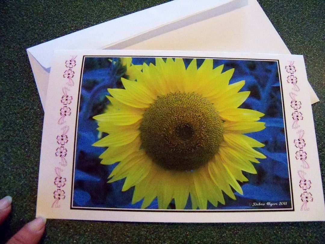 Sunflower Note Card - Etsy