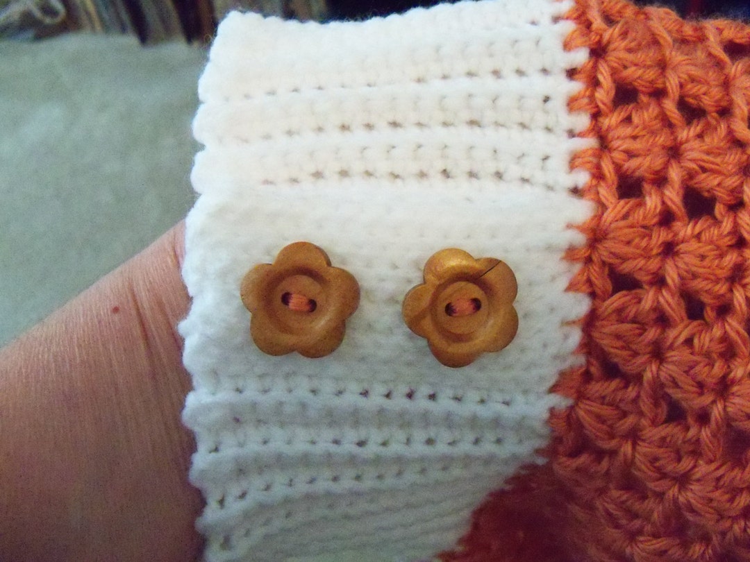 Woman's Slouch Hat -- White and Persimmon - Etsy