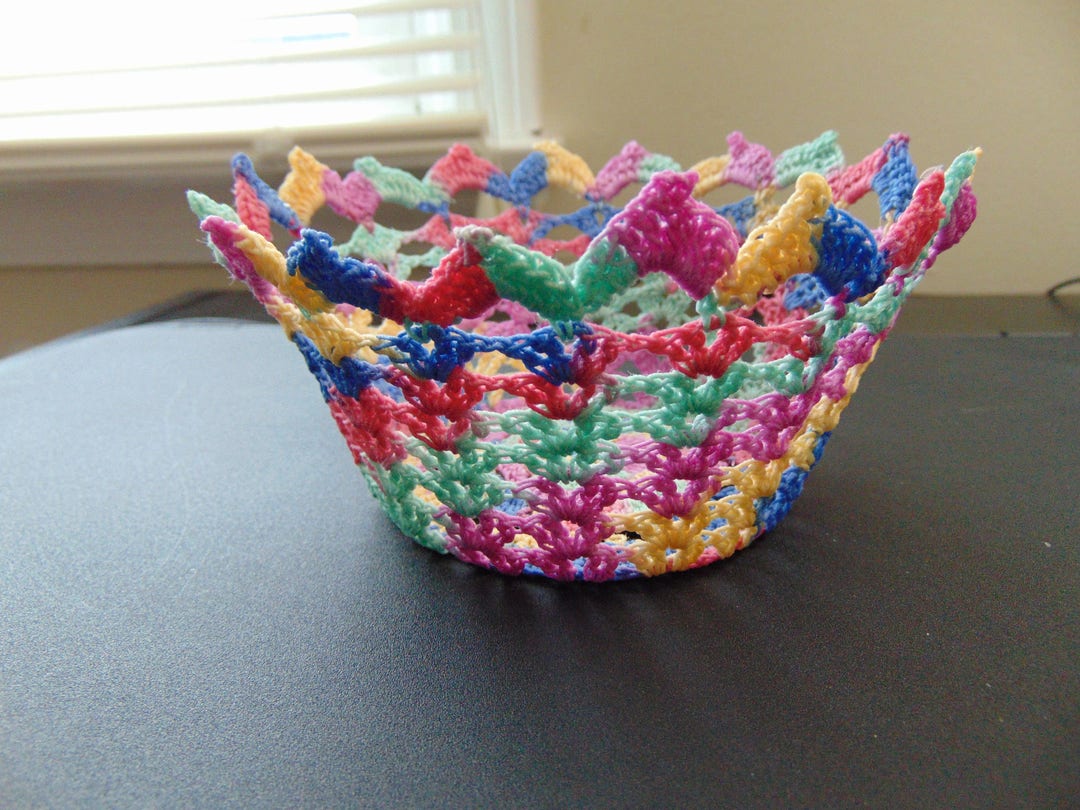 Mini Basket--in Variegated Pastel Colors - Etsy