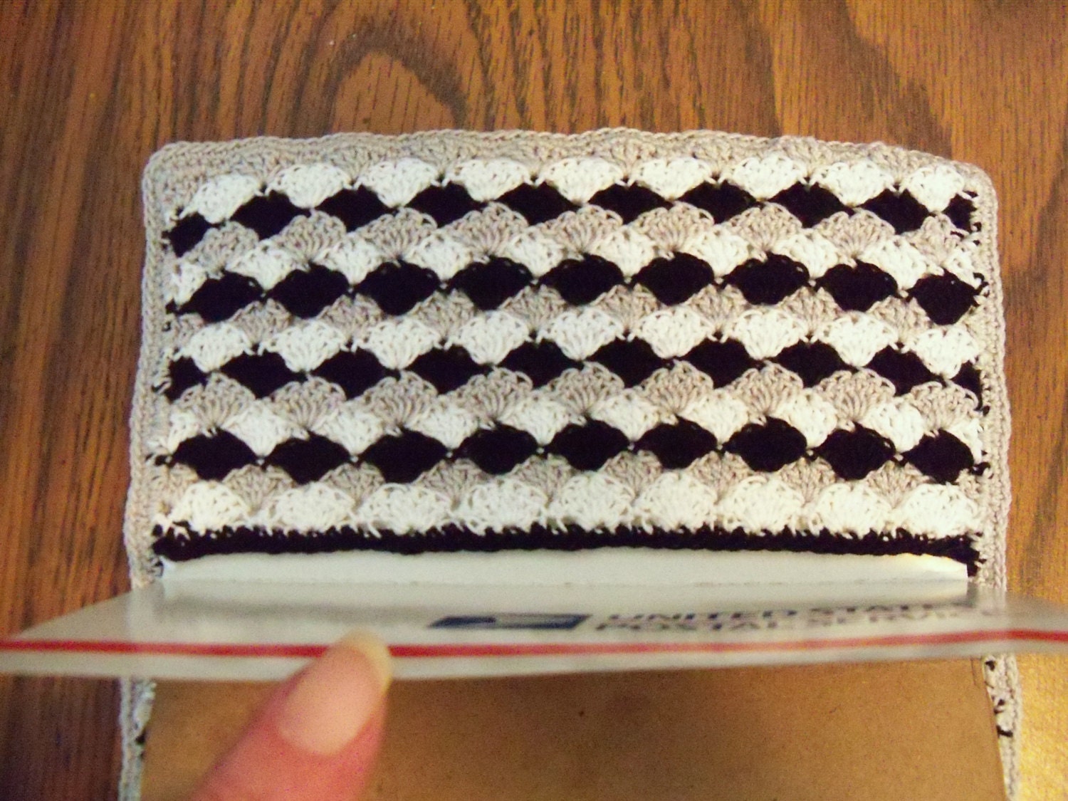 Crocheted Checkbook Cover Tri-color - Etsy