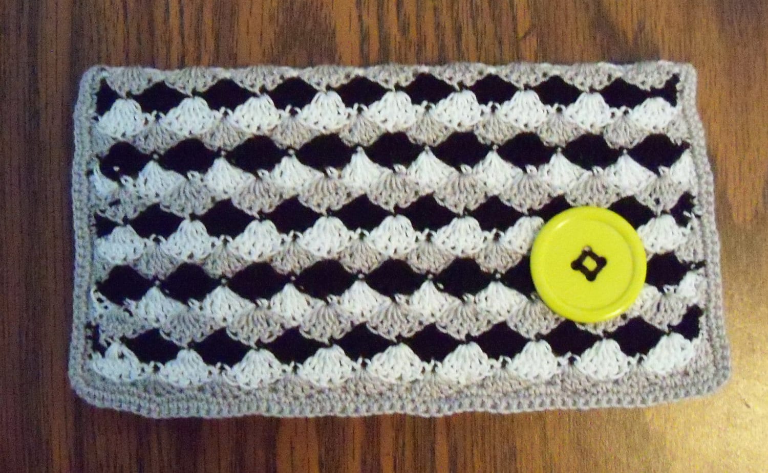 Crocheted Checkbook Cover Tri-color - Etsy