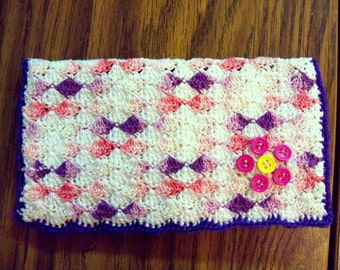 Crocheted Checkbook Cover Tri-color - Etsy