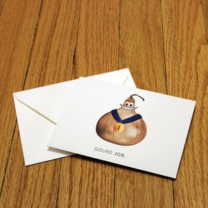 Gourd Job. Blank, Illustrated, Vegetable Pun Greeting Card - Etsy