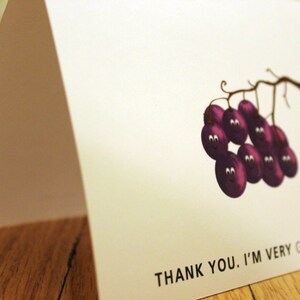 Thank You. I'm Very Grape-ful. Blank, Illustrated, Fruit Pun Greeting ...