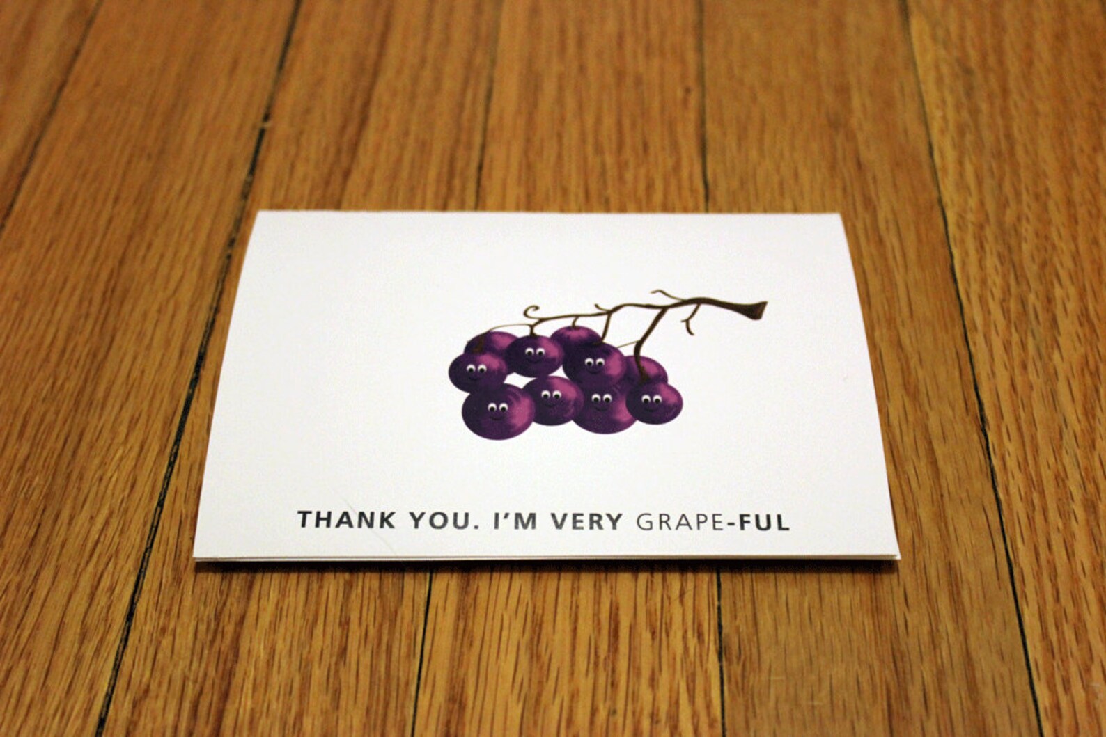 Thank You. I'm Very Grape-ful. Blank, Illustrated, Fruit Pun Greeting ...