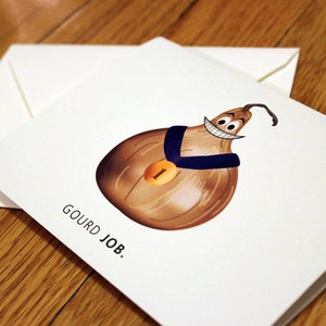 Gourd Job. Blank, Illustrated, Vegetable Pun Greeting Card - Etsy