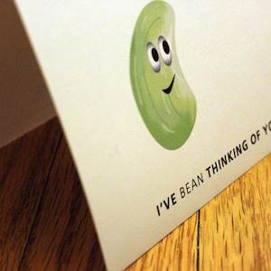 I've Bean Thinking of You. Blank, Illustrated, Vegetable Pun Greeting ...