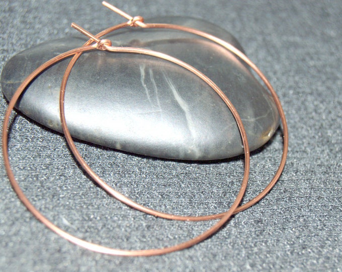 Copper Hoop Earrings, Hammered Copper Jewelry, Copper Earrings, Boho ...