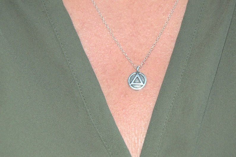 AA Recovery Necklace Alcoholics Anonymous Jewelry Silver - Etsy