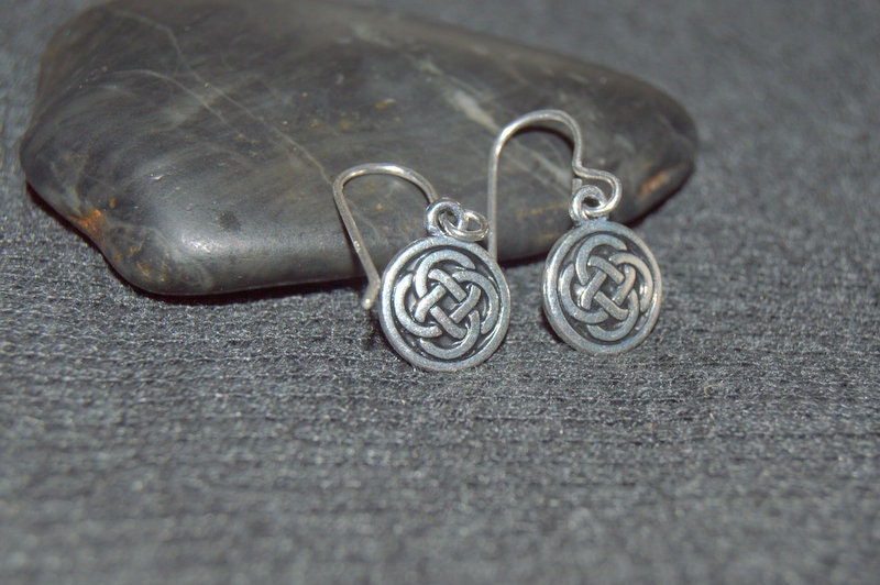Celtic knot earrings with sterling silver ear wires endless | Etsy