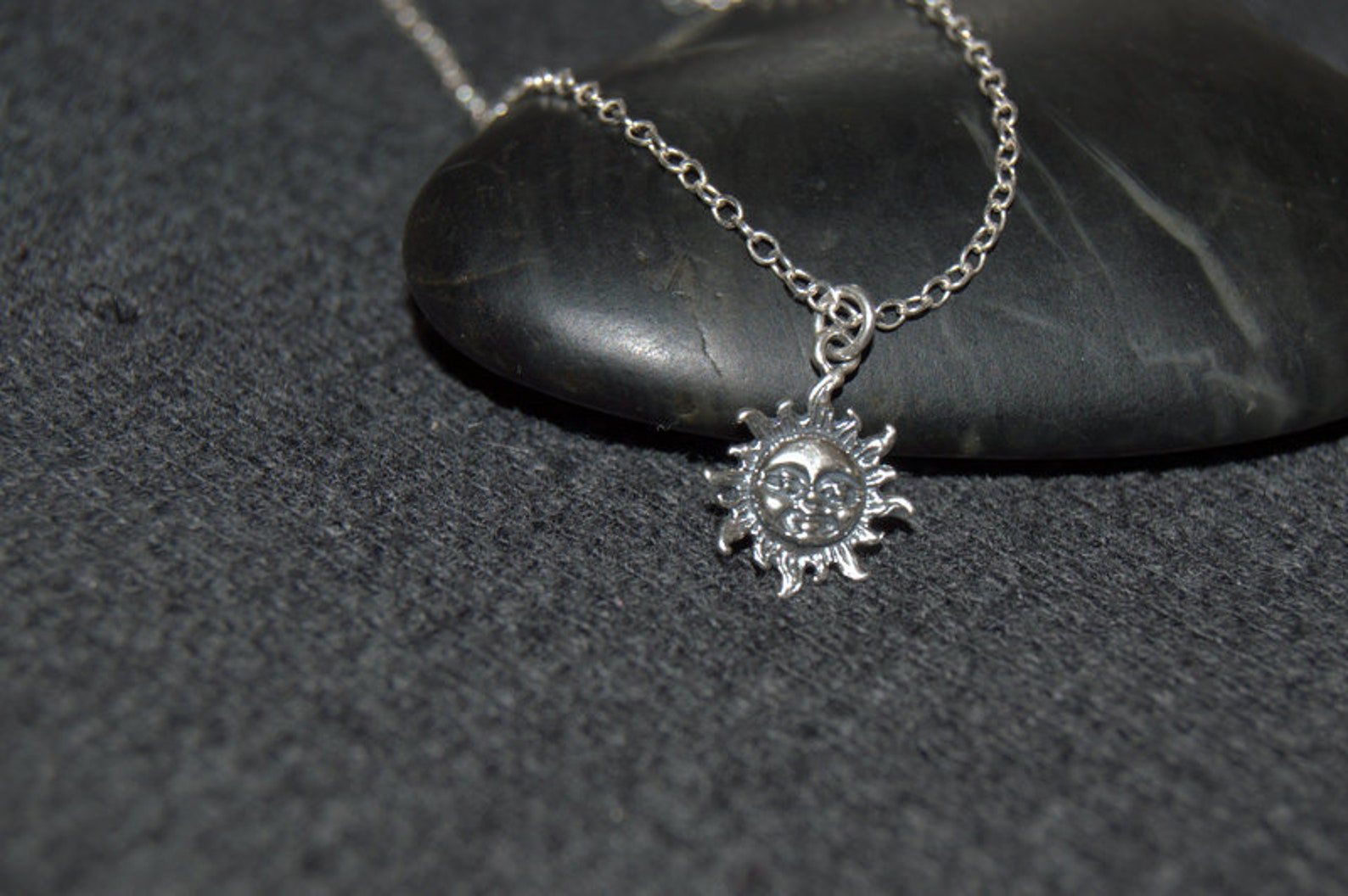 Silver Sun Necklace Sterling Silver Dainty Necklace Beach | Etsy