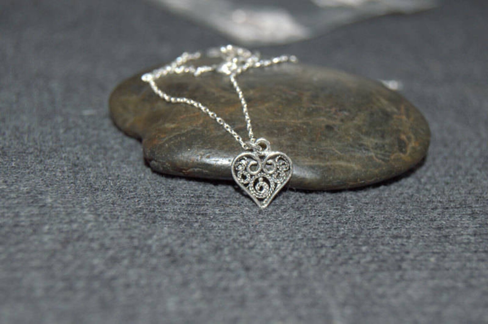 Small Silver Heart Necklace Sterling Silver Dainty Necklace - Etsy