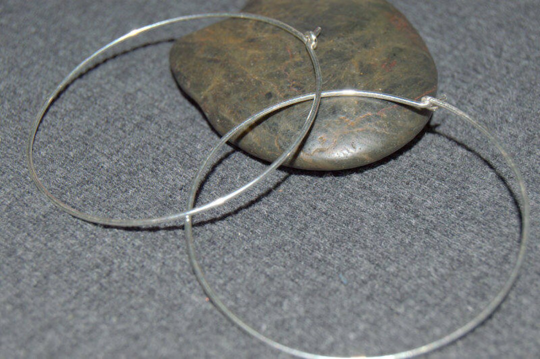 Thin Silver Hoop Earrings 925 Solid Sterling Silver Hoops 1.5" 2" 2.5 ...