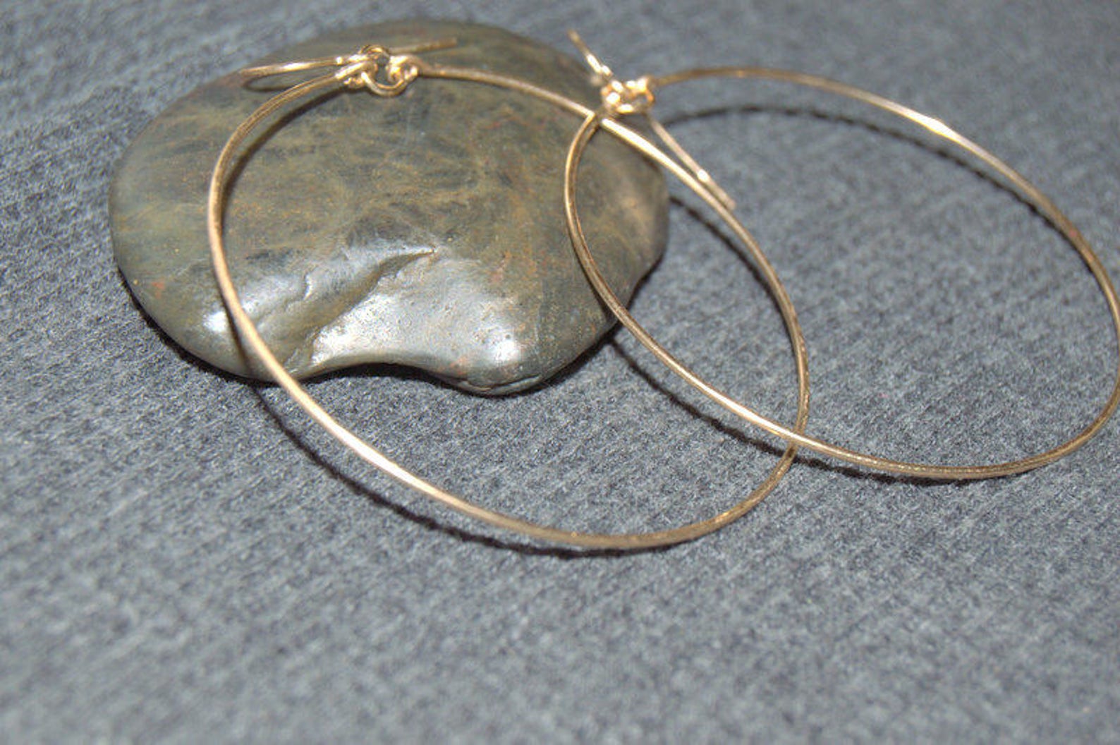 Gold Dangle Hoop Earrings 14K Gold Filled Gold Drop Hoop | Etsy