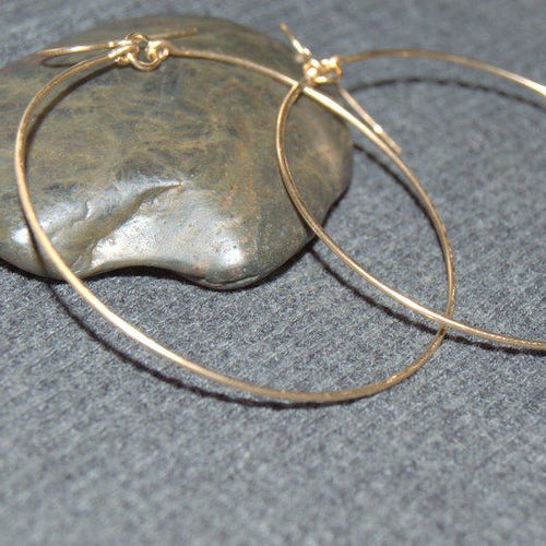 Gold Dangle Hoop Earrings 14K Gold Filled Gold Drop Hoop | Etsy